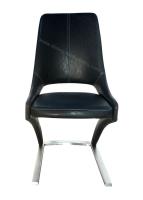 China Black PU Dining Chairs , Unique Dining Chairs Ergonomical Design Low Moving Noise for sale