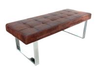China 1.4 Meter Chrome Upholstered Dining Bench Plywood Material Tear Resistant for sale