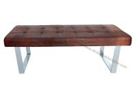 China 1.4 Meter Chrome Upholstered Dining Bench Plywood Material Tear Resistant for sale