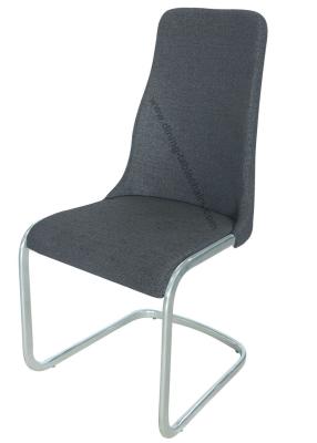 China Fabric Upholstered Glossy Chromed Dining Chair Livingroom Chair Leisure Chair for sale