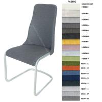China Fabric Upholstered Glossy Chromed Dining Chair Livingroom Chair Leisure Chair for sale