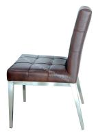 China Stainless Leg PU Dining Chairs Home Decors Skin Friendly Soft Material for sale