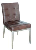 China Stainless Leg PU Dining Chairs Home Decors Skin Friendly Soft Material for sale
