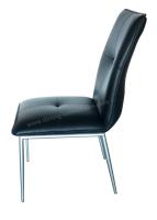 China PVC Upholstered Dining Chair Silver Leg Skin Friendly Gentle Material for sale