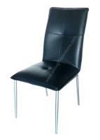 China PVC Upholstered Dining Chair Silver Leg Skin Friendly Gentle Material for sale