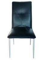 China PVC Upholstered Dining Chair Silver Leg Skin Friendly Gentle Material for sale