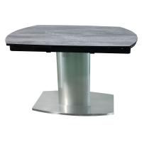 China Stainless Extension Dining Table With HPL Laminate Powder Coating for sale