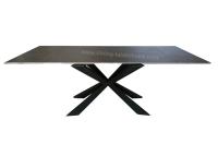China Steel Tube Extension Dining Table , Rectangle Ceramic Top Dining Table for sale