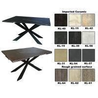China Steel Tube Extension Dining Table , Rectangle Ceramic Top Dining Table for sale