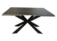 China Steel Tube Extension Dining Table , Rectangle Ceramic Top Dining Table for sale