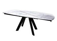 China 1.9 Meter Ceramic Top Dining Table , Horsebelly Glass Extension Dining Table for sale