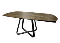 China 2 Meter Woodgrain Extension Dining Table , Horsebelly Unique Dining Tables for sale