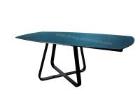 China 1.9 Meter Ceramic Top Dining Table , Horsebelly Extension Dining Room Table for sale