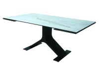 China 2.5 Meter Tempered Glass Dining Table With HPL Laminate For 10-12 Seats for sale