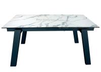 China Elegant Rectangle White Extension Table HPL White Extured Top 2.2 Meter for sale