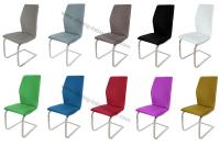 China Modern PU Dining Chairs Thickly Foamed Seat Curved Back Scratch Proof for sale