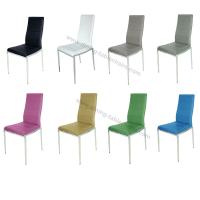 China High Glossy Stainless Custom Upholstered Dining Chairs Skin Friendly PU Shell for sale