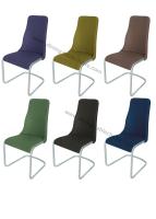 China Fabric Upholstered Glossy Chromed Dining Chair Livingroom Chair Leisure Chair for sale