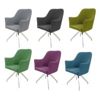 China Fabric Upholstered Stainless Dining Chair Livingroom Chair  Armrest Chair Leisure Chair for sale