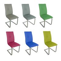 China Polyurethane PU Dining Chairs Powder Coated Steel Elastic Suspending U Legs for sale