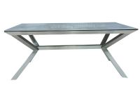 China Steady Ceramic Topped Dining Table Heavy Duty Stainless Steel Leg Oil Proof for sale