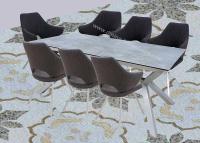 China Steady Ceramic Topped Dining Table Heavy Duty Stainless Steel Leg Oil Proof for sale