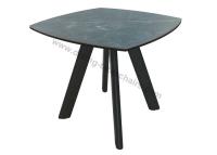 China Tempered Glass Coffee Stylish Corner Table , Glossy Ceramic Topped Lamp End Table for sale