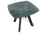 China Tempered Glass Coffee Stylish Corner Table , Glossy Ceramic Topped Lamp End Table for sale