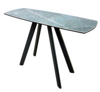 China 1.1 Meter Modern Console Table HorseBelly Green Glossy Ceramic Topped for sale