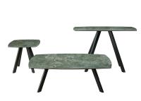 China 1.1 Meter Modern Console Table HorseBelly Green Glossy Ceramic Topped for sale