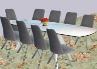 China Luxury Contemporary Dining Table Heavy Duty Steel Legs With Chinese Ceramic for sale