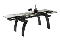 China 2.4 Meter Rectangle Extension Dining Table , Clear Tempered Glass Dining Table for sale