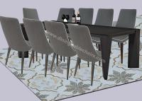 China Modern Rectangular Glass Dining Table 2.2 Meter Black Frosted Wear Resistance for sale