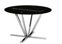 China Black Tinted 6 Person Round Dining Table Scratch Proof Ideal For Living Room for sale