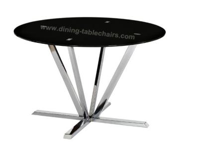 China Black Tinted 6 Person Round Dining Table Scratch Proof Ideal For Living Room for sale