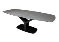 China Large Tempered Glass Extendable Dining Table Ceramic Topped For 10-12 Seats for sale