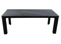 China Rectangle Artistic Coffee Tables , Tempered Glass Coffee Table Black Leg for sale