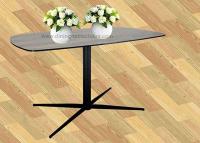 China HPL Laminated Modern Console Table Tempered Glass Heavy Duty Steel Leg for sale