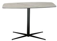 China HPL Laminated Modern Console Table Tempered Glass Heavy Duty Steel Leg for sale