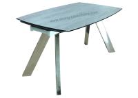 China 2.1 Meter Stainless HPL Dining Table , Modern Horsebelly Extension Dining Table for sale