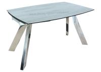 China 2.1 Meter Stainless HPL Dining Table , Modern Horsebelly Extension Dining Table for sale
