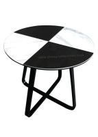 China Round Black White Round Lamp Table 4 Pieced Space Save Indoor Office Use for sale