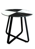China Round Black White Round Lamp Table 4 Pieced Space Save Indoor Office Use for sale