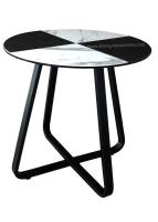 China Round Black White Round Lamp Table 4 Pieced Space Save Indoor Office Use for sale