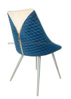 China Velvet Upholstered Stainless Dining Chair Livingroom Chair Leisure Chair for sale