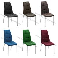 China Luxury Commercial Dining Chairs Industrial Furniture Glossy Chromed Leg for sale