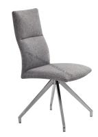 China Decorative Luxury Upholstered Dining Chairs Brushed Leg High Density Spong for sale