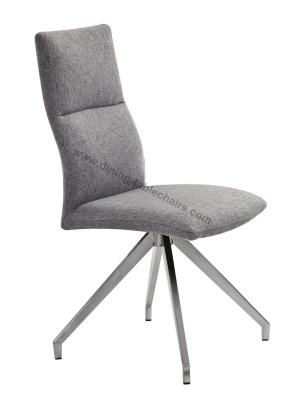 China Decorative Luxury Upholstered Dining Chairs Brushed Leg High Density Spong for sale