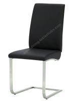 China Polyurethane PU Dining Chairs , Upholstered Dining Room Chairs Stainess Steel Leg for sale
