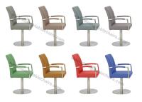 China Stylish Swivelling Stainless Steel Dining Chairs High Risen Padded Armrest for sale